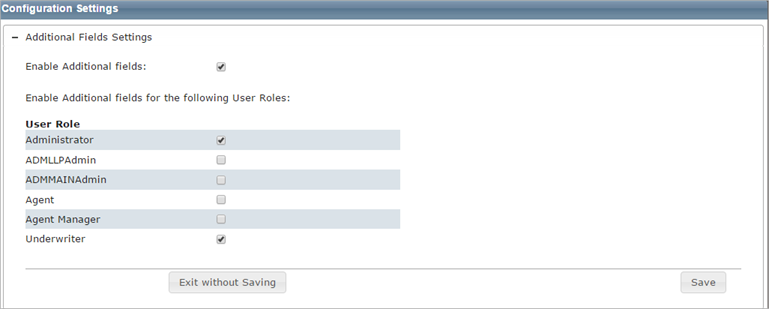 Enable Additional Fields